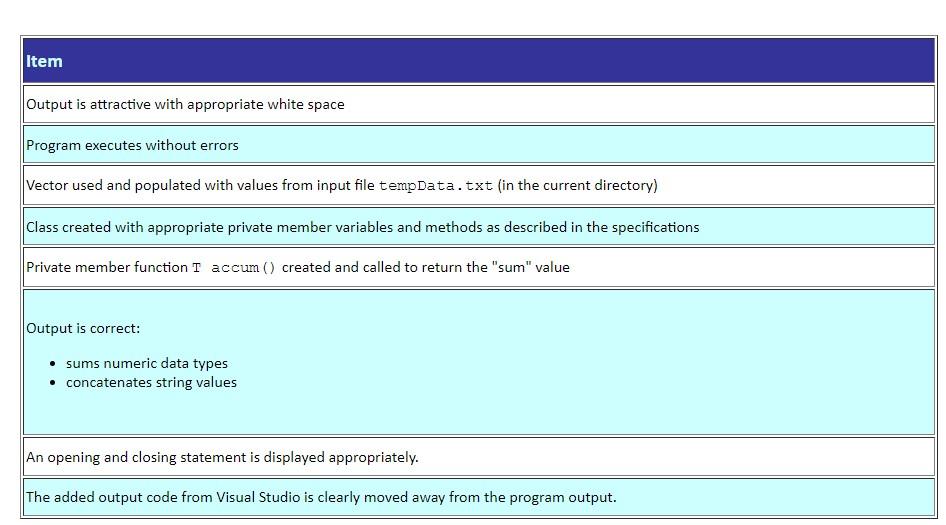 Using good OOP, write a C++ program that will read in | Chegg.com