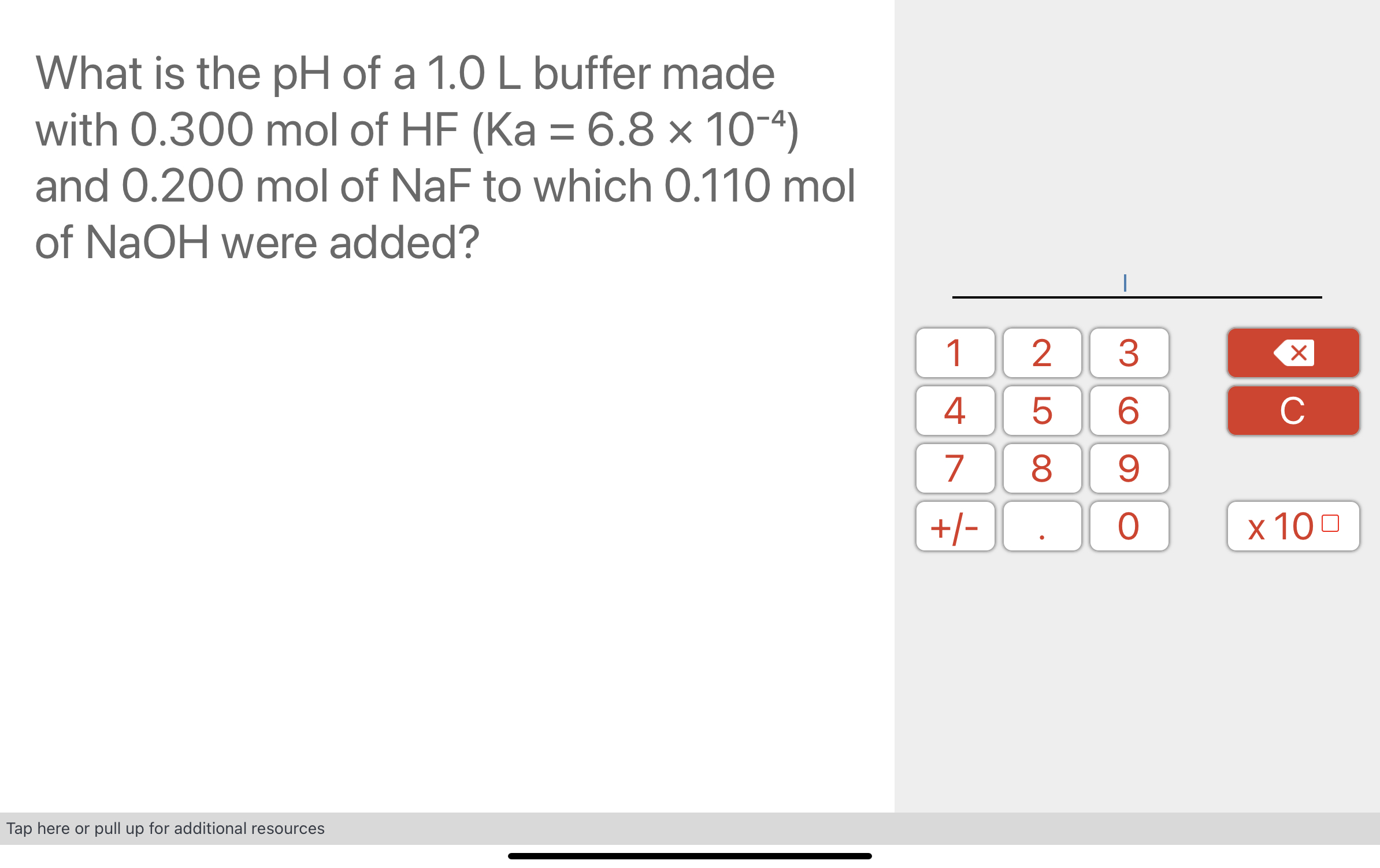 Solved What is the pH of a 1.0 L buffer made with 0.300 mol | Chegg.com