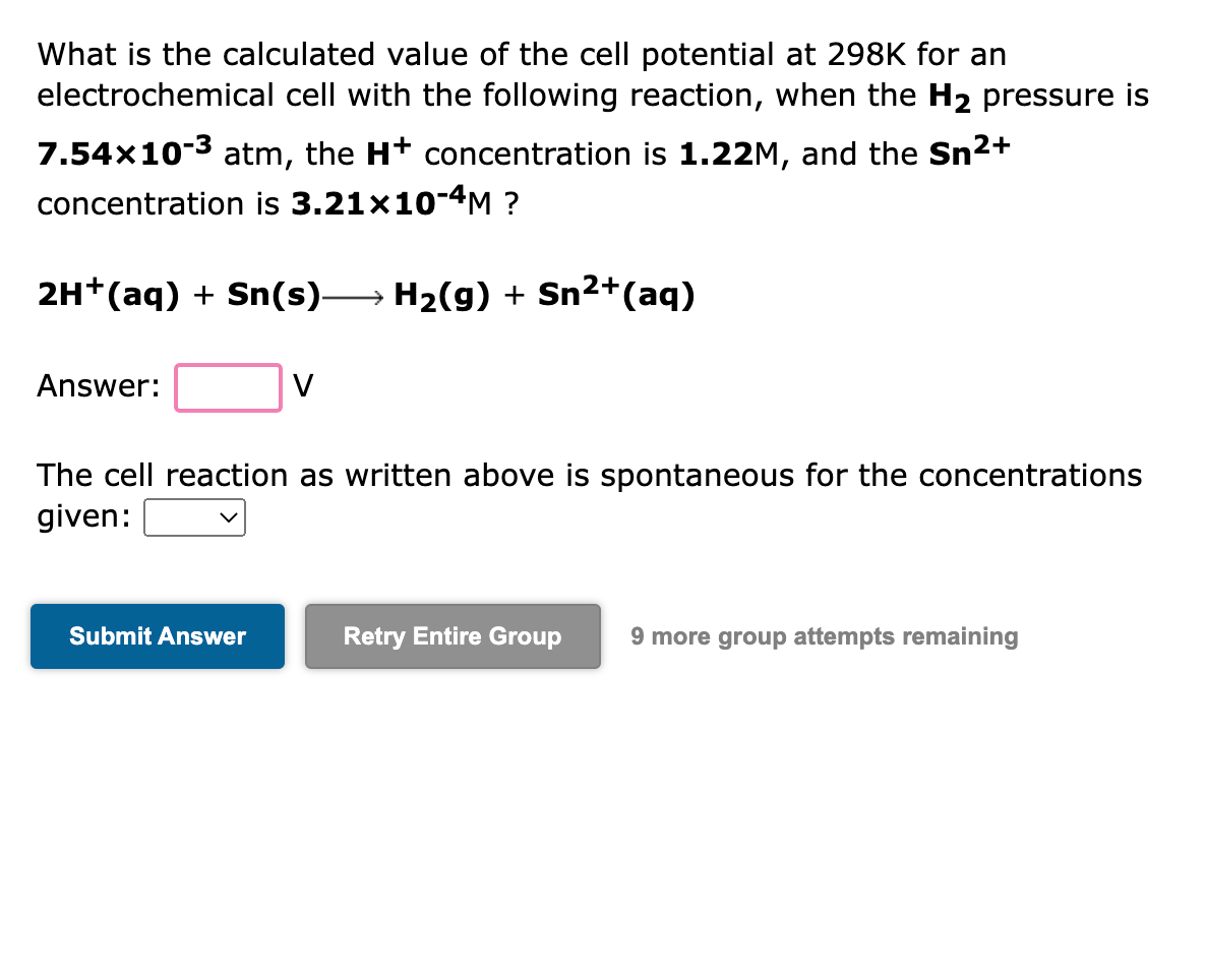 Solved What Is The Calculated Value Of The Cell Potential At