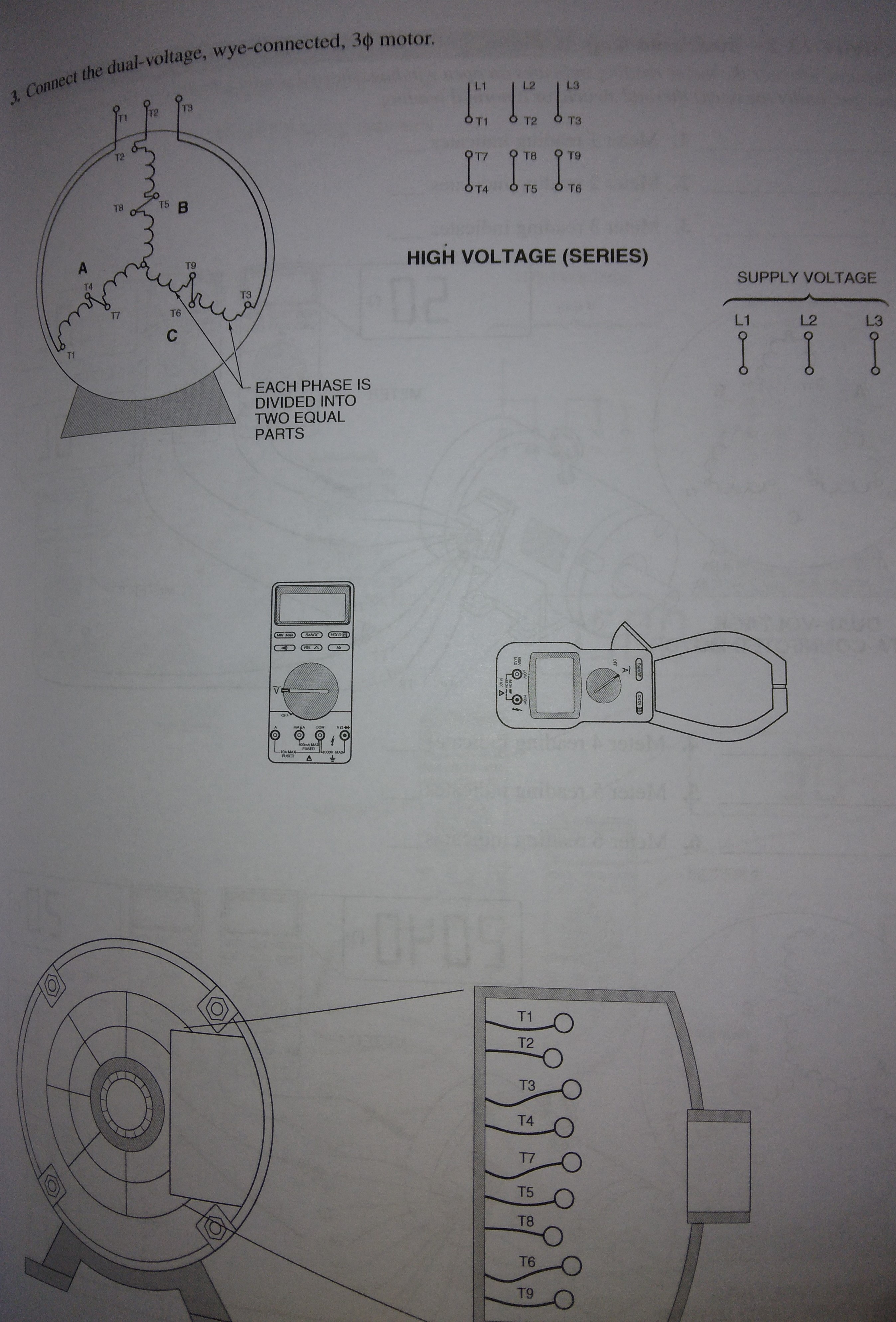 ct the dual-voltage, wye-connected, 3ϕ motor. HIGH | Chegg.com