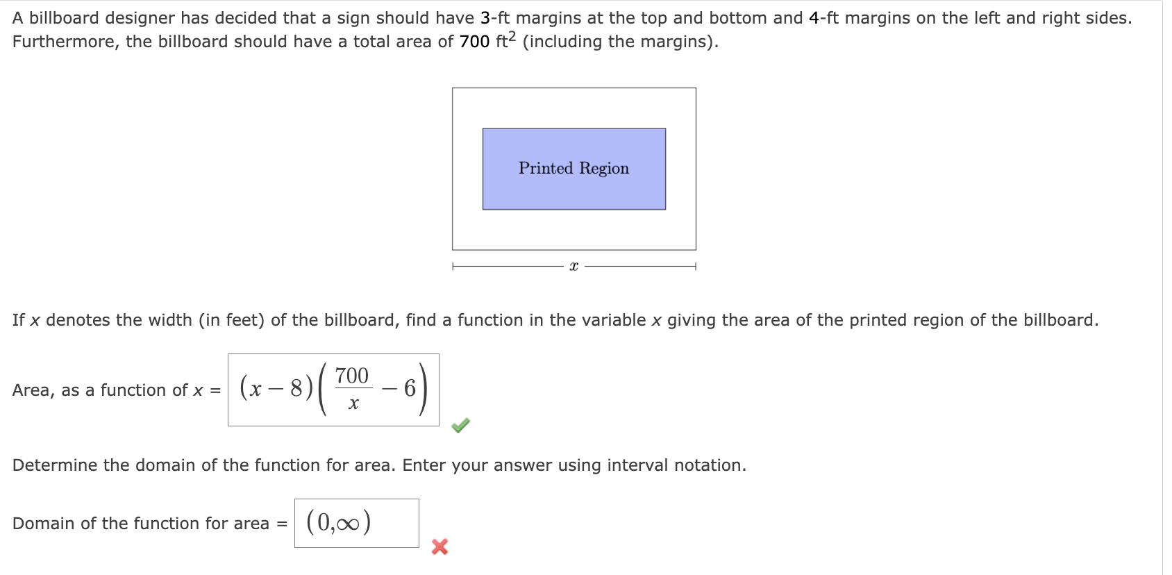 Solved A billboard designer has decided that a sign should | Chegg.com
