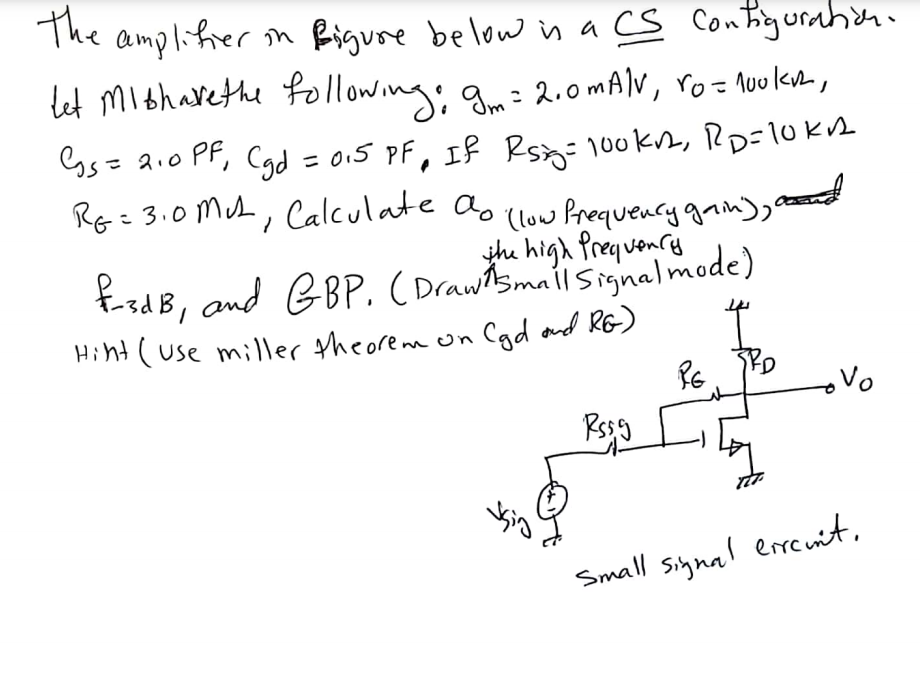 Solved The ampliter in figure below in acs configuration. | Chegg.com