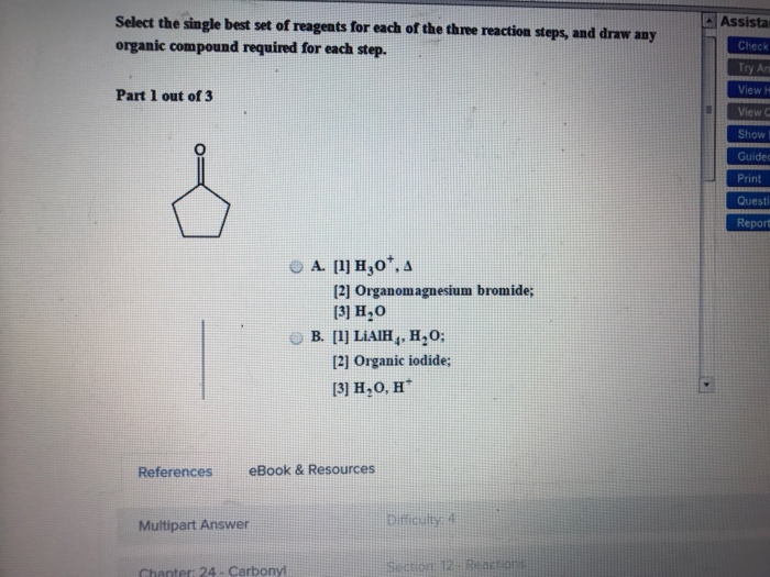 Solved Select the single best set of reagents for each of | Chegg.com