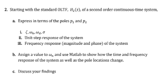 Solved 2 Starting With The Standard Oltf H2 S Of A