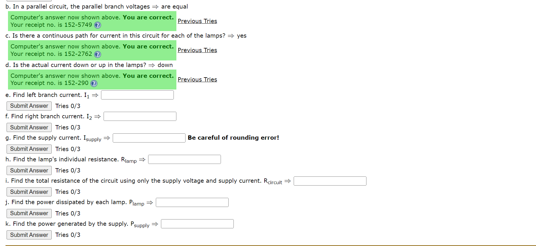 Solved Parallel Circuit - Single E Supply with 4 lamps - | Chegg.com