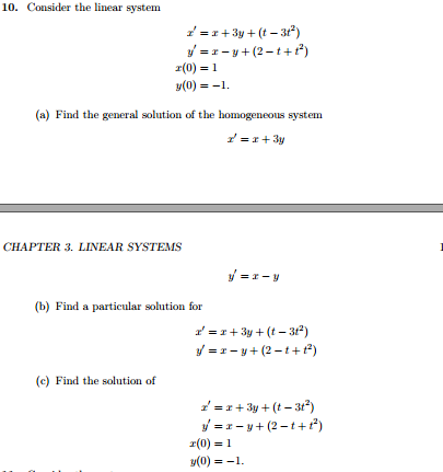 Solved Solving Linear Systems with Distinct Real Eigenvalues | Chegg.com