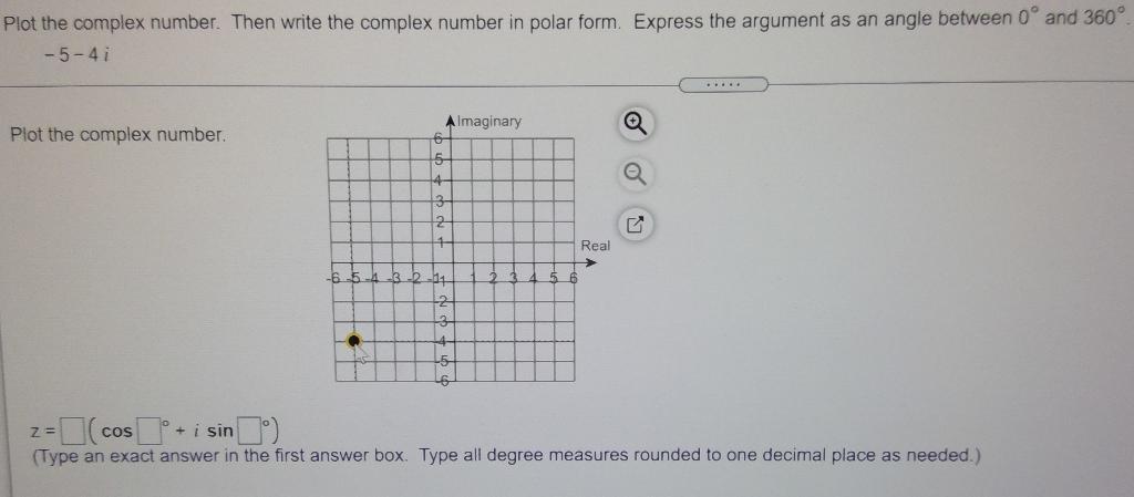 Solved Plot the complex number. Then write the complex | Chegg.com