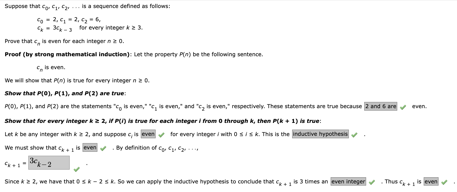 Solved Suppose that c0,c1,c2,… is a sequence defined as | Chegg.com