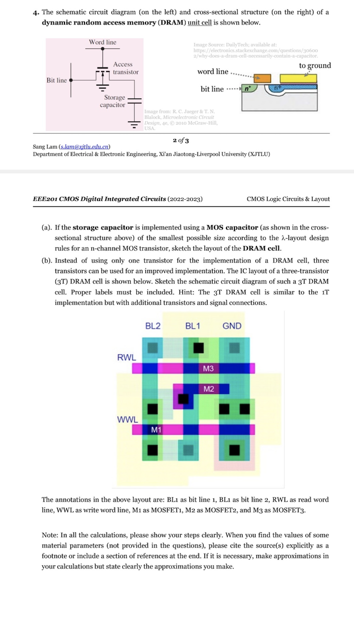 Solved 4. The schematic circuit diagram (on the left) and | Chegg.com