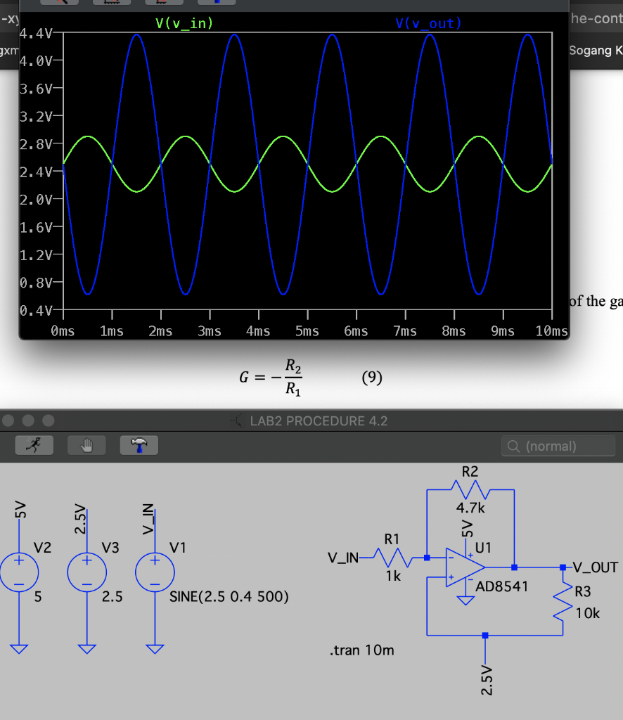 Using LTSpice A) Calculate the gain using Eq.9 and | Chegg.com