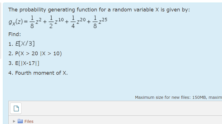 Solved The probability generating function for a random | Chegg.com