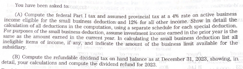 Solved Calculate federal income tax payable but not | Chegg.com