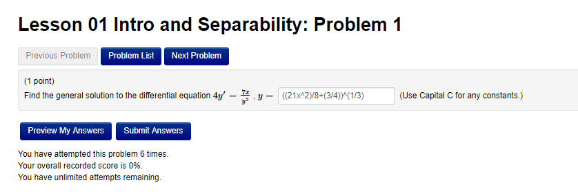 Solved Lesson 01 Intro and Separability: Problem 1 Previous | Chegg.com