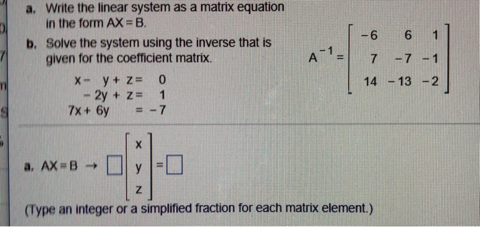 Solved Find the products AB and BA to determine whether B is | Chegg.com