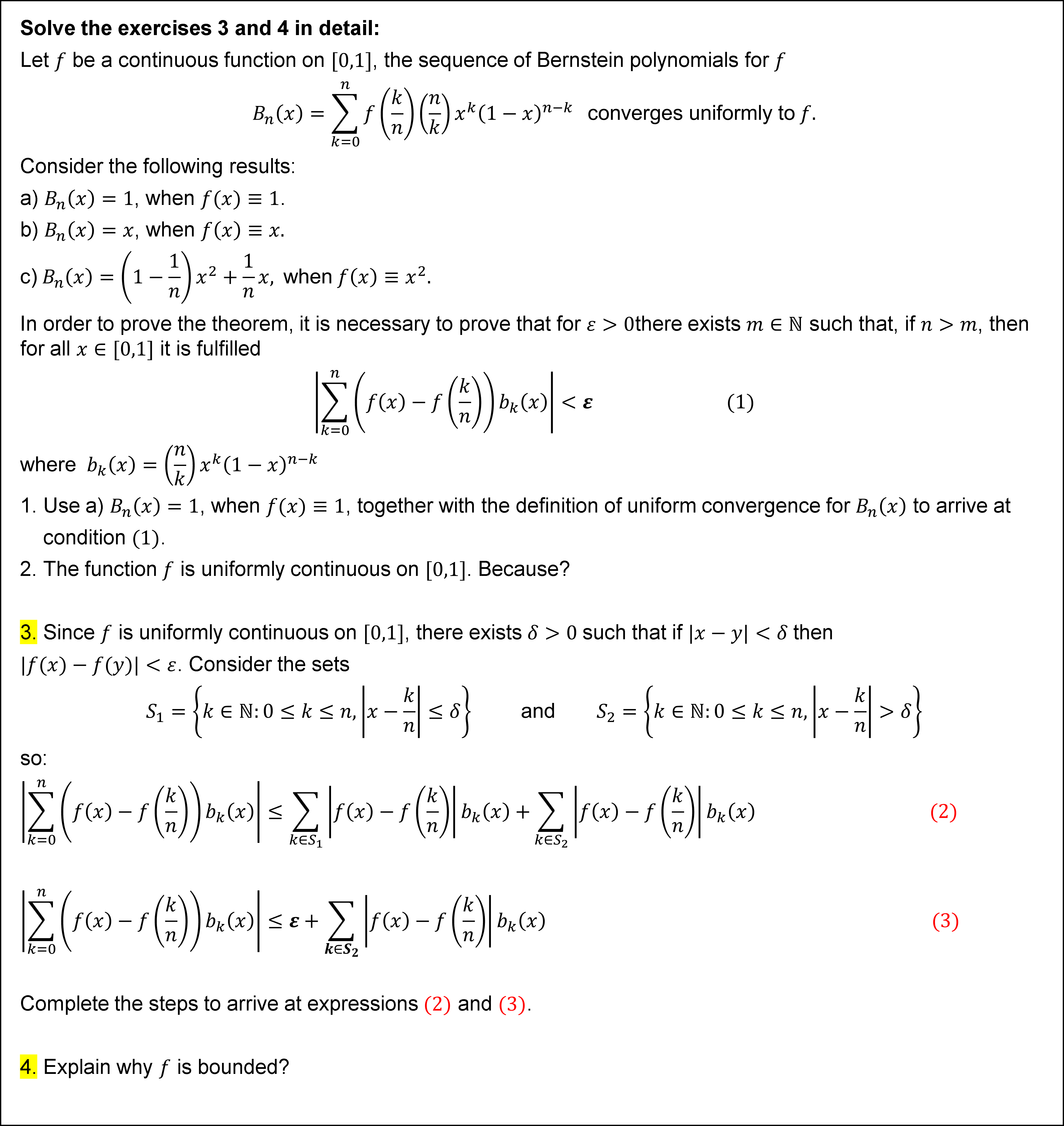 Solved Solve the exercises 3 and 4 in detail: Let f be a | Chegg.com