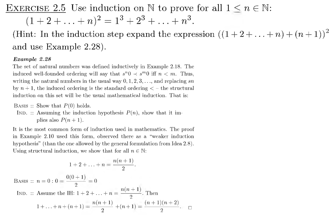 Solved +n3. EXERCISE 2.5 Use induction on N to prove for all | Chegg.com