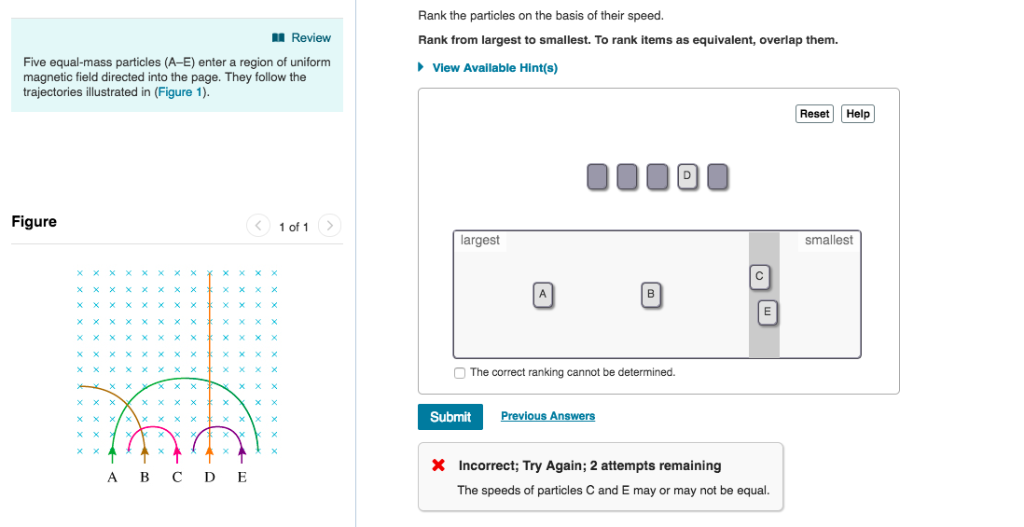 Solved Rank the particles on the basis of their speed. | Chegg.com
