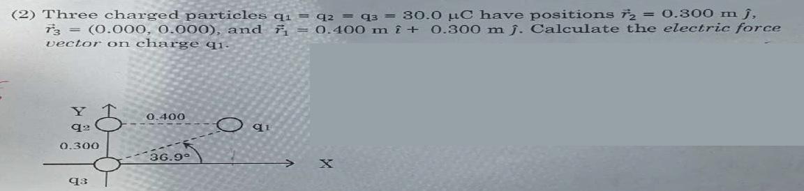 Solved (2) Three charged particles q1=q2=q3=30.0μh have | Chegg.com