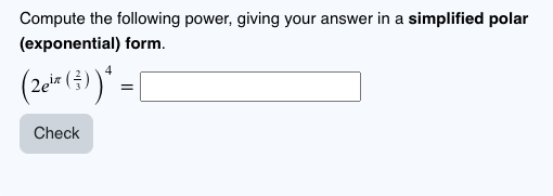 Solved Compute the following power, giving your answer in a | Chegg.com