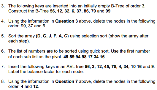 Solved 3. The following keys are inserted into an initially | Chegg.com