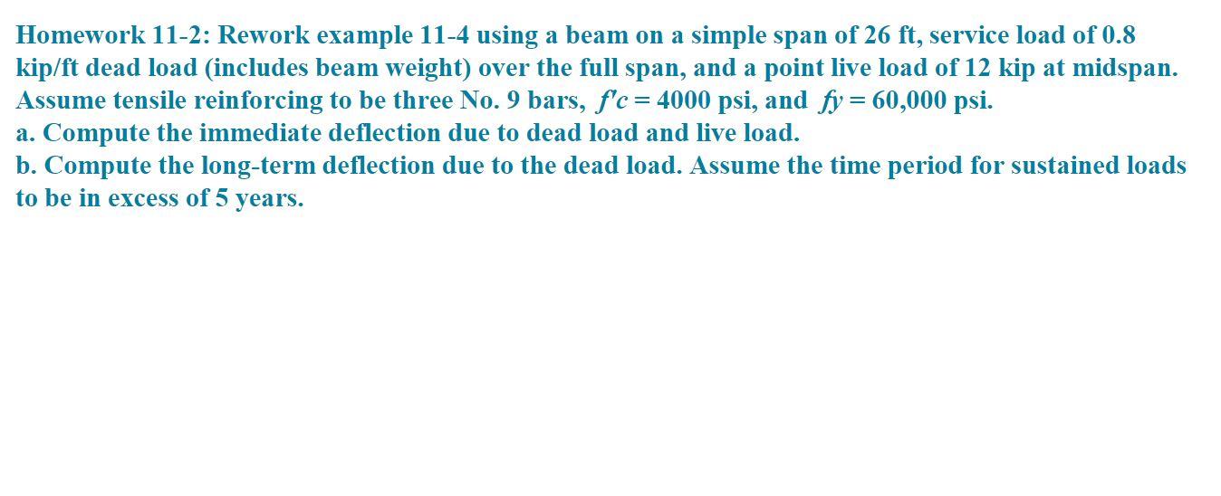 Solved Homework 11-2: Rework example 11-4 using a beam on a | Chegg.com