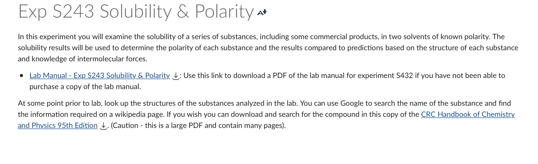 Solved Exp S243 Solubility \& Polarity A* In this experiment | Chegg.com