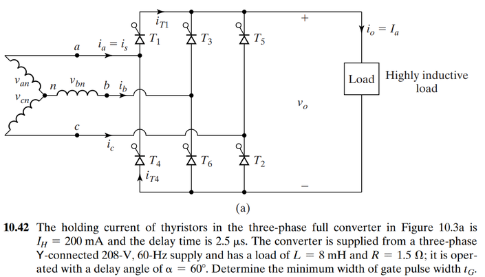 Solved (a) .42 The holding current of thyristors in the | Chegg.com