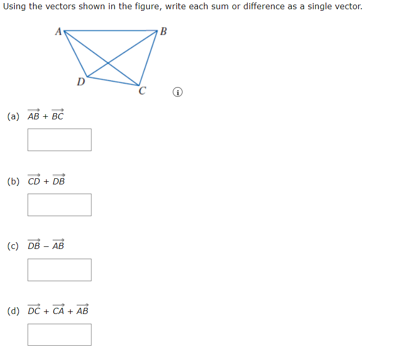 Solved Using the vectors shown in the figure, write each sum | Chegg.com