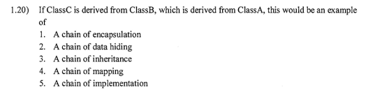 Solved 1.20) If ClassC is derived from Class B, which is | Chegg.com