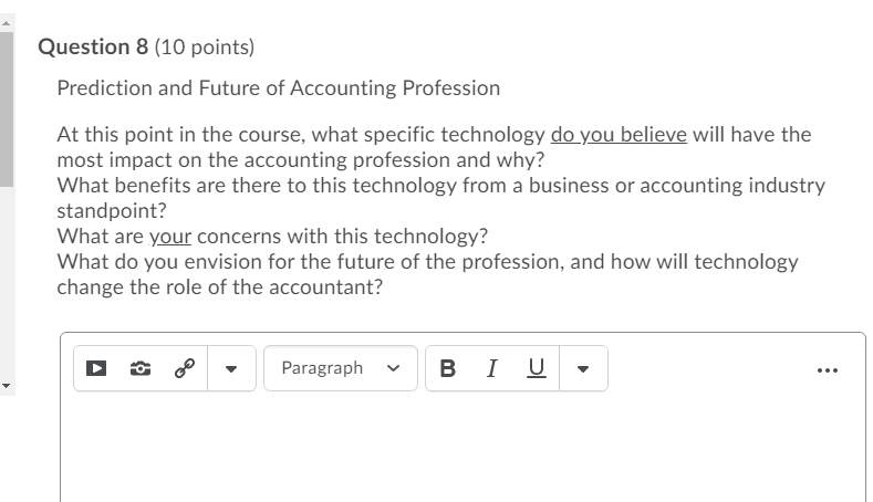 Solved Question 8 (10 points) Prediction and Future of | Chegg.com
