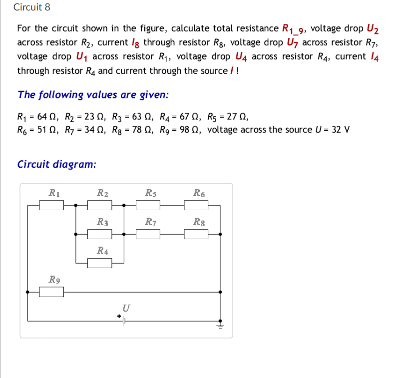 Solved For the circuit shown in the figure, calculate total | Chegg.com
