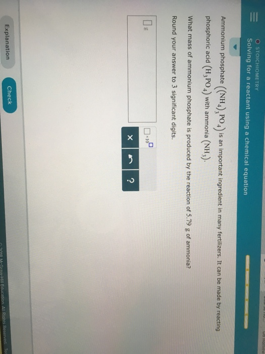 Solved O STOICHIOMETRY Solving for a reactant using a | Chegg.com