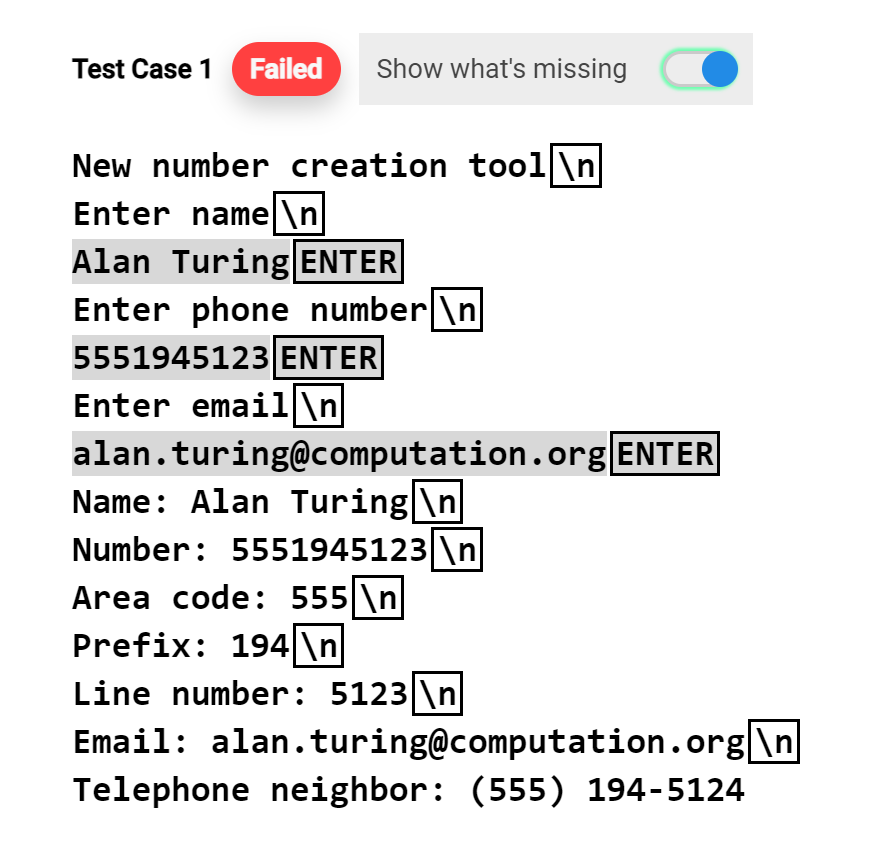 Solved Ask the user for a name, phone number, and email. | Chegg.com