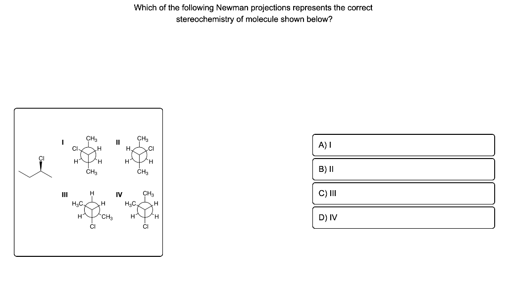 Solved Which of the following Newman projections represents | Chegg.com