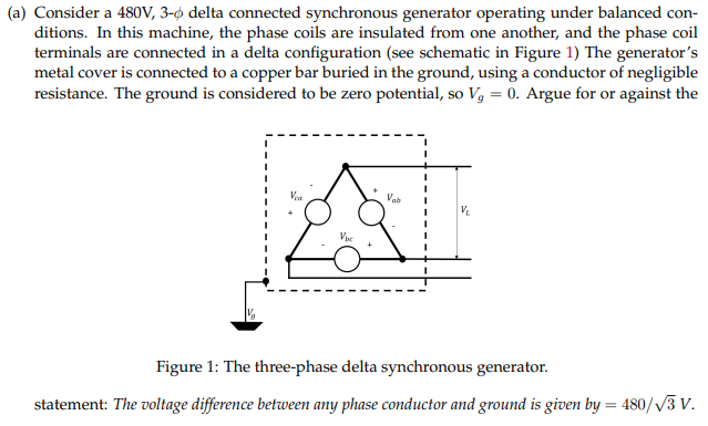 Solved (a) Consider a 480 V,3−ϕ delta connected synchronous | Chegg.com
