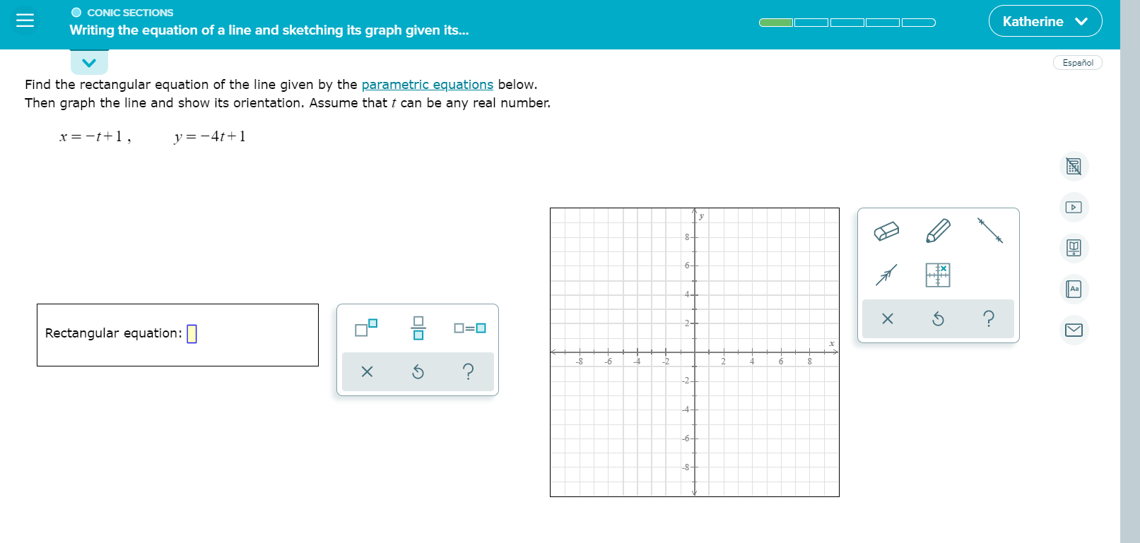 Solved O CONIC SECTIONS Writing the equation of a line and | Chegg.com