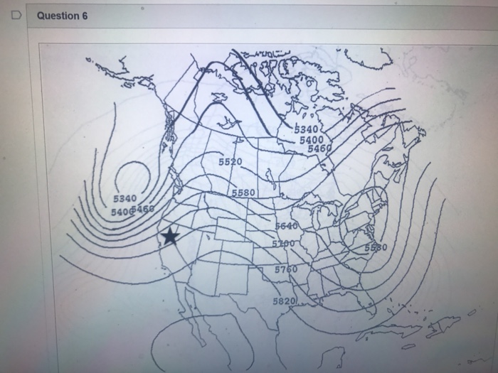 Solved #6 The figure above shows a 500 mb weather map. Let’s | Chegg.com