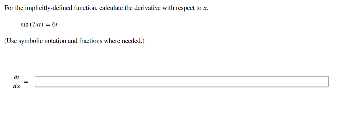 Solved For the implicitly-defined function, calculate the | Chegg.com