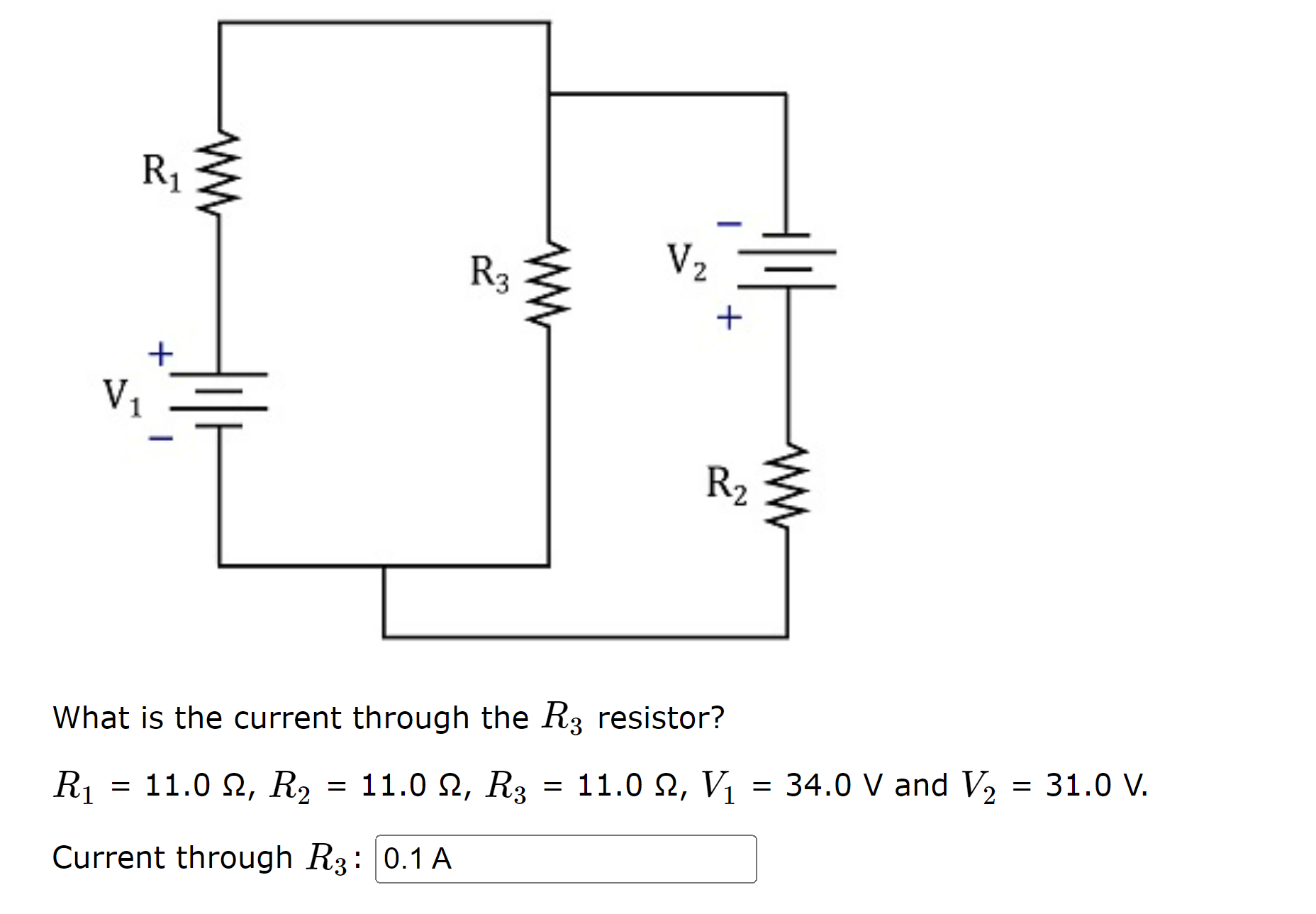 Solved What is the current through the R3 resistor? | Chegg.com