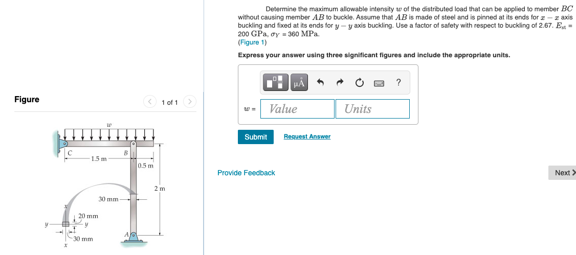 Solved Determine the maximum allowable intensity w of | Chegg.com