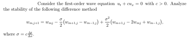 Consider the first-order wave equation 4 + cu, = 0) | Chegg.com