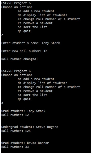 Solved Q6: removeStudent() (10 points) Remove the student | Chegg.com