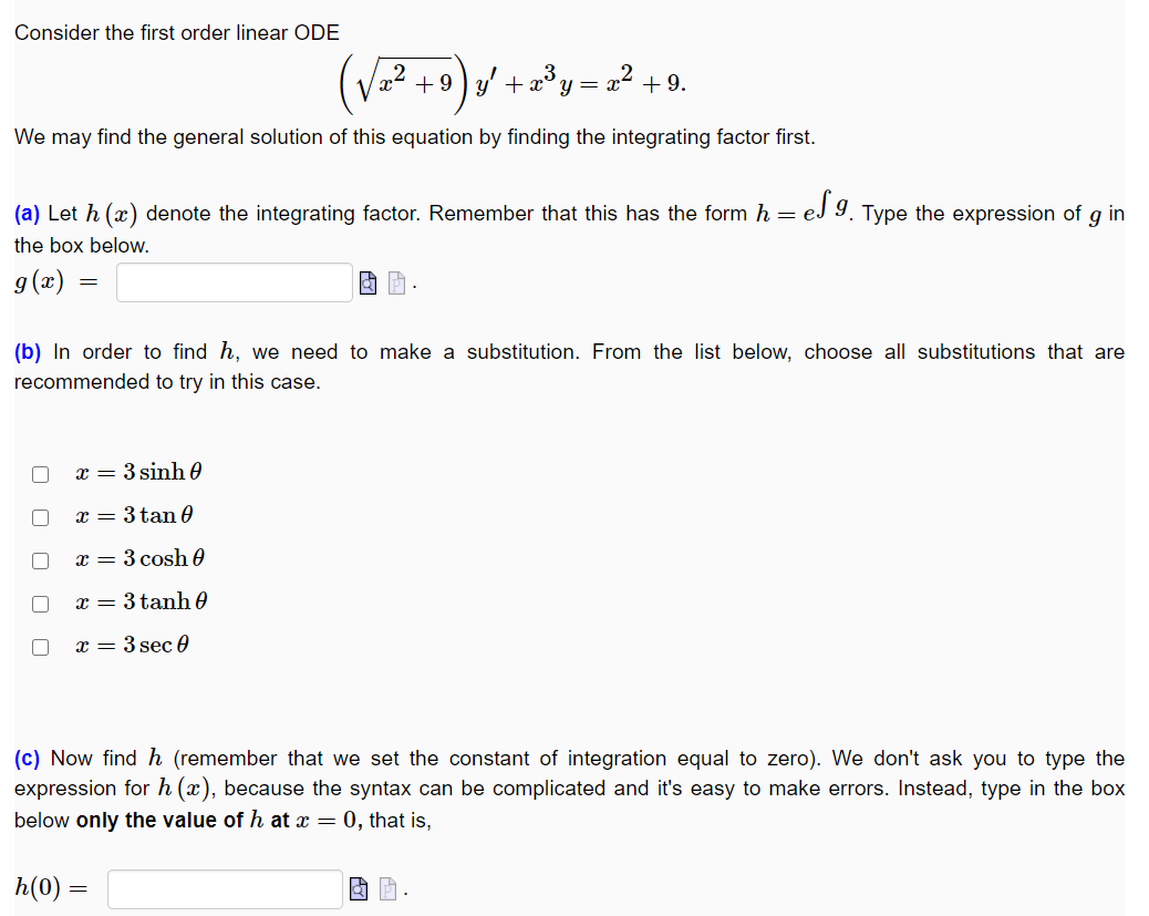 Solved Consider the first order linear ODE (1 22 +9) x' | Chegg.com