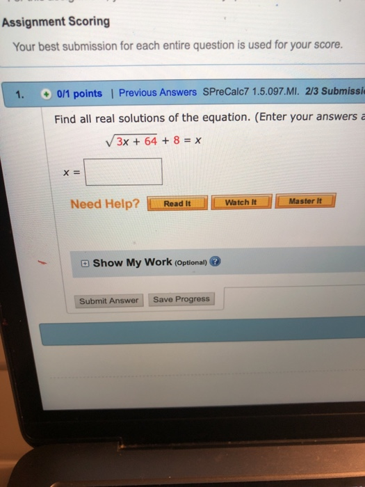 Solved Assignment Scoring Your best submission for each | Chegg.com