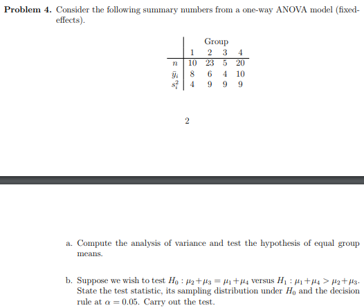 Solved Problem 4. Consider the following summary numbers | Chegg.com
