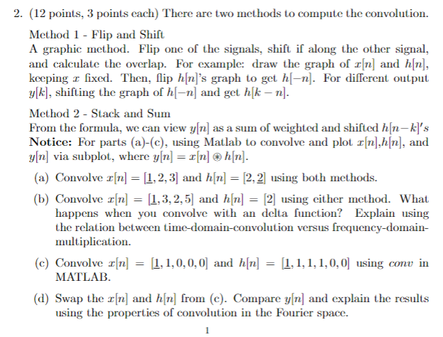 Solved (12 points, 3 points each) There are two methods to | Chegg.com