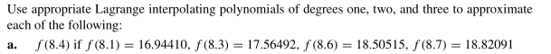 Solved Use appropriate Lagrange interpolating polynomials of | Chegg.com