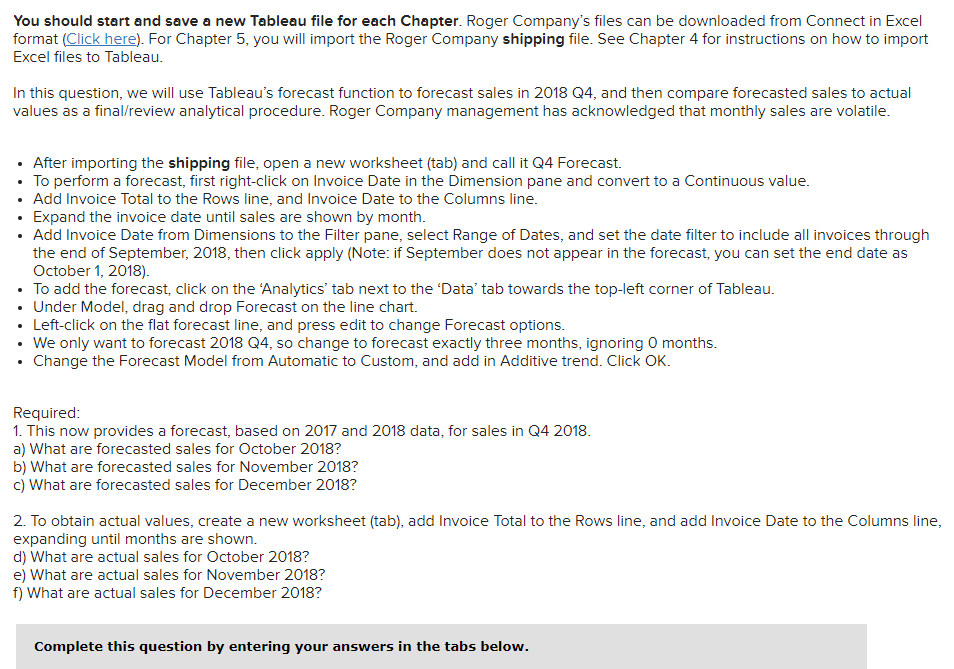 Solved You should start and save a new Tableau file for each | Chegg.com