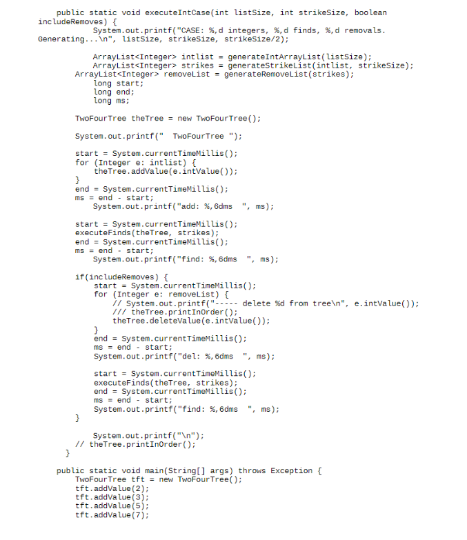 Solved Implement a two-three-four tree accepting integer | Chegg.com