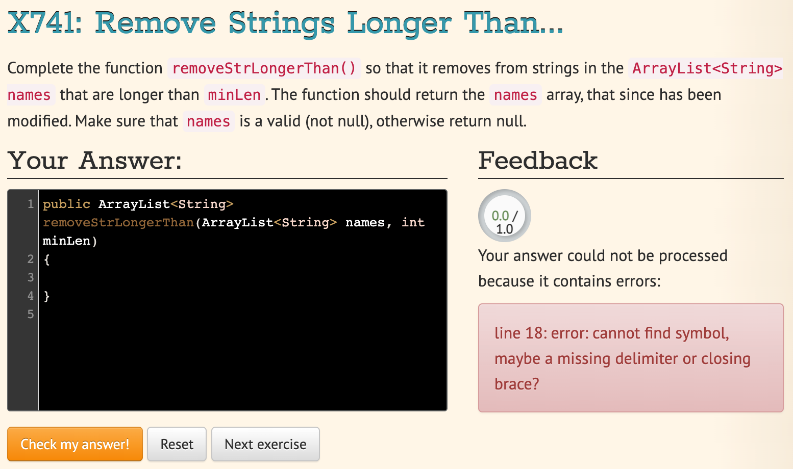 Solved Complete the function getElementAt ( ) so that it | Chegg.com